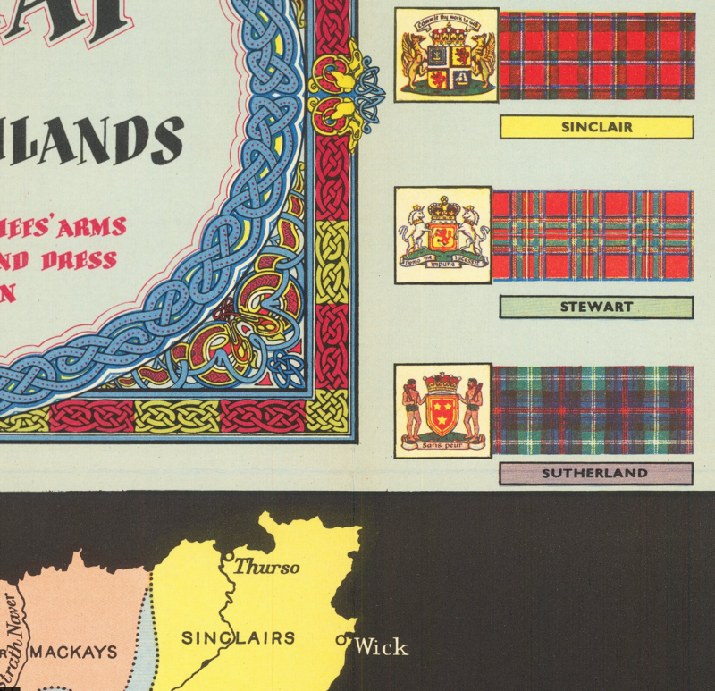 Scotland Clans Family Scottish Clan Map Poster Scotland Family Names ...