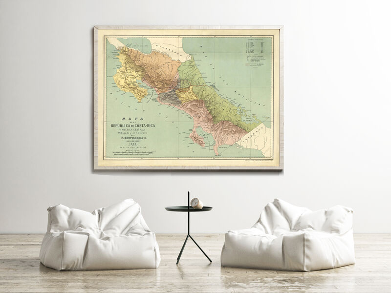 Old Map of Costa Rica 1889 Vintage Map Wall Map Print - VINTAGE MAPS ...