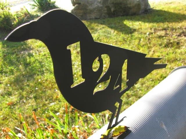 Juvenile Raven Crow Mailbox Topper Metal Wildlife Yard Art Silhouette ...