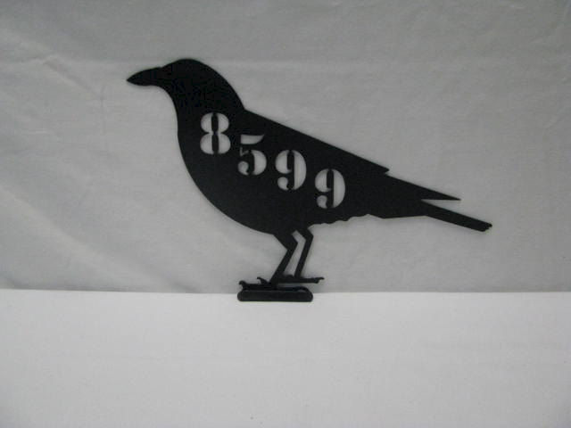 Juvenile Raven Crow Mailbox Topper Metal Wildlife Yard Art Silhouette ...