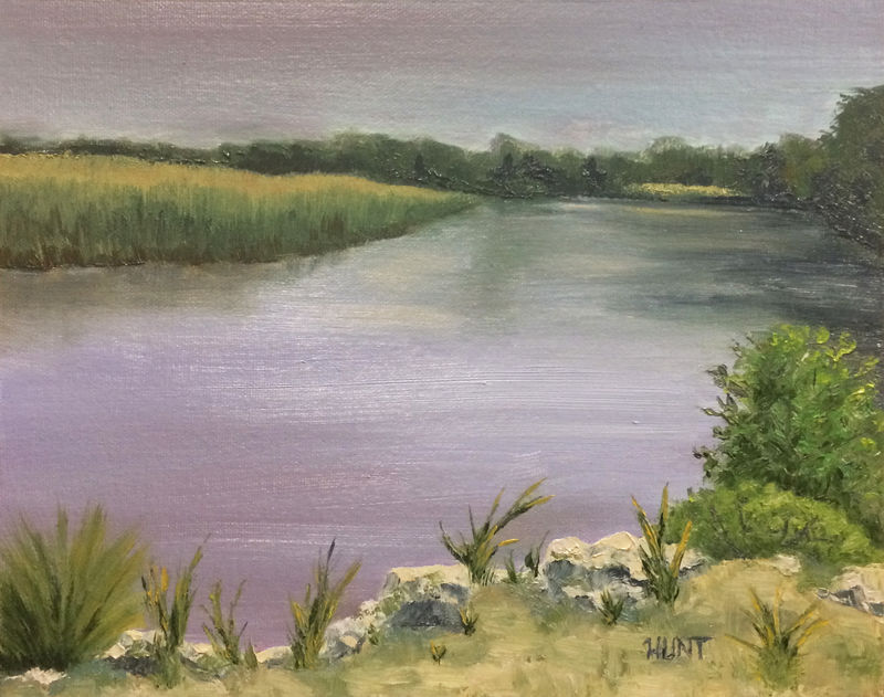 Landscape River Original Oil Painting on Canvas, "Overcast" - Diane ...