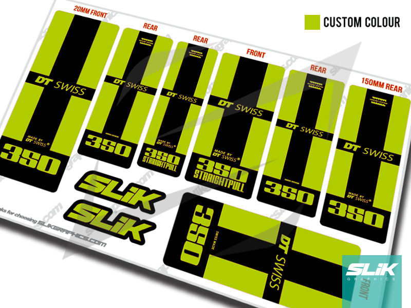 DT Swiss 350 Hub Decal Kit - Slik Graphics