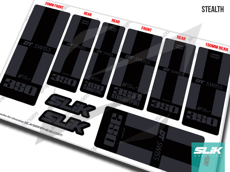 DT Swiss 350 Hub Decal Kit - Slik Graphics