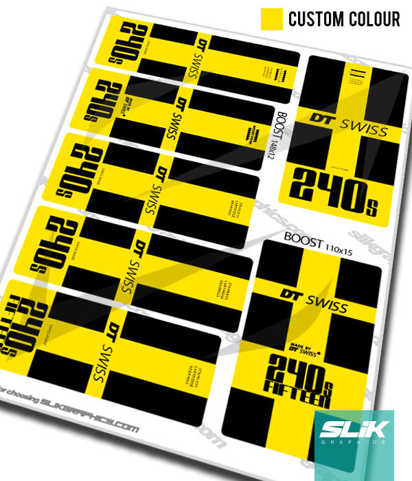 DT Swiss 240s Hub Decal Kit - Slik Graphics