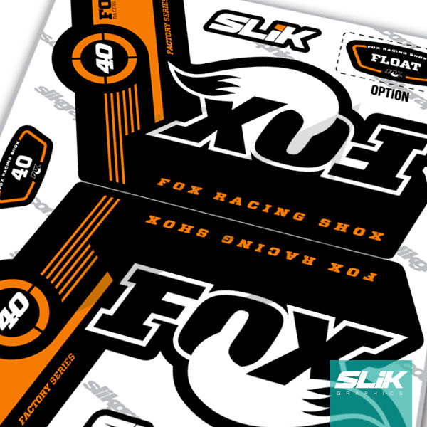 Fox 40 Factory Style Decal Kit - Black Forks - Slik Graphics