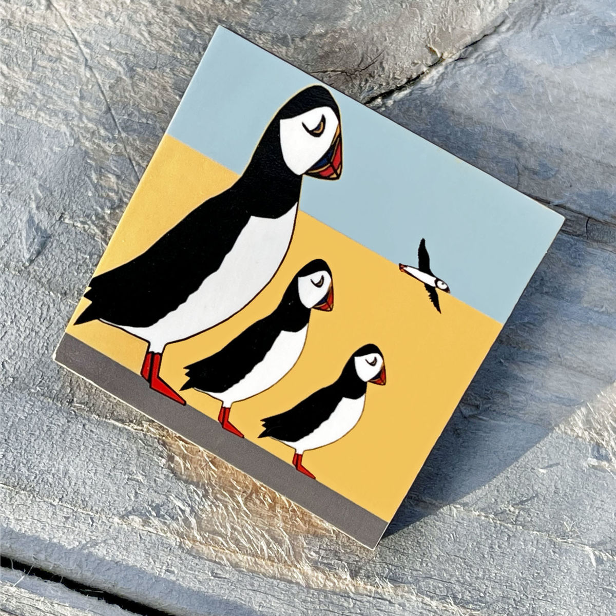 'Puffin Family' Brooch - CUCKOO TREE ART STUDIO