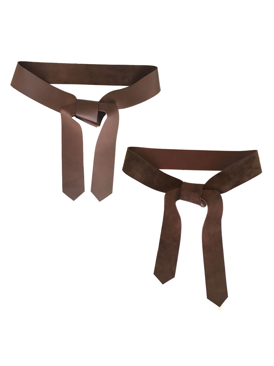 Tie leather strap belt, reversible suede - Mano Bello