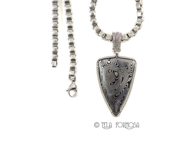 Unisex Damascus Steel Necklace Men's Man's Unique Stainless Steel Wire ...