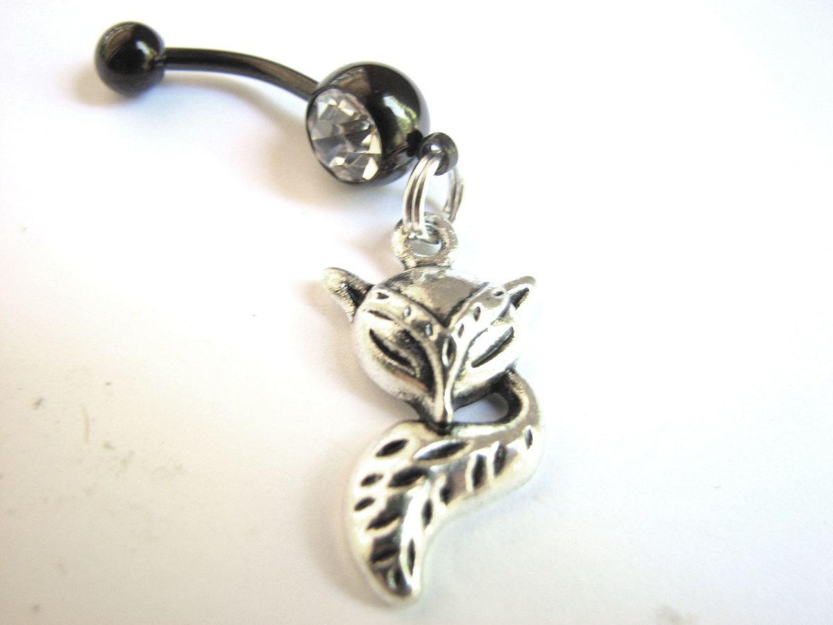 Silver Fox Belly Button Ring Piercing - Bits off the Beach