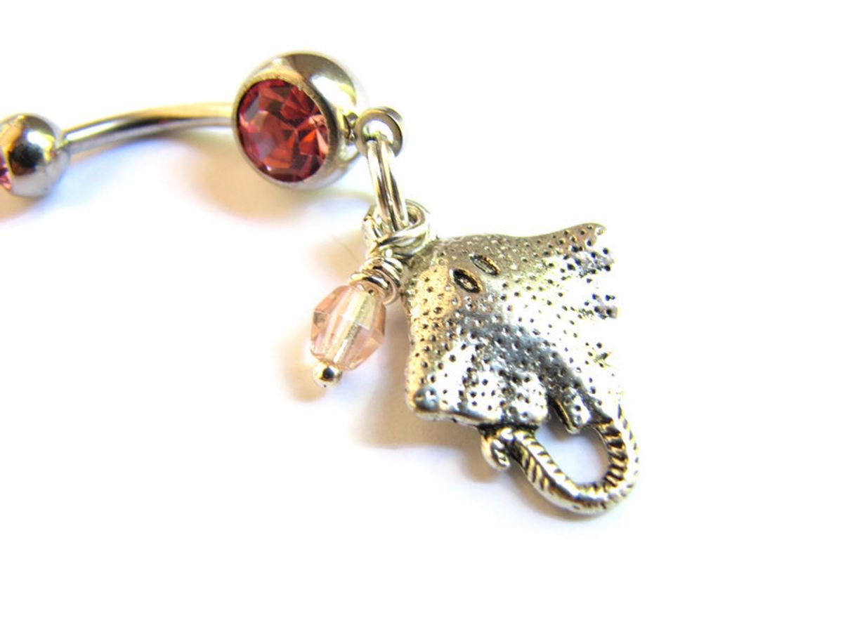 Stingray Belly Button Piercing Ring - Bits off the Beach