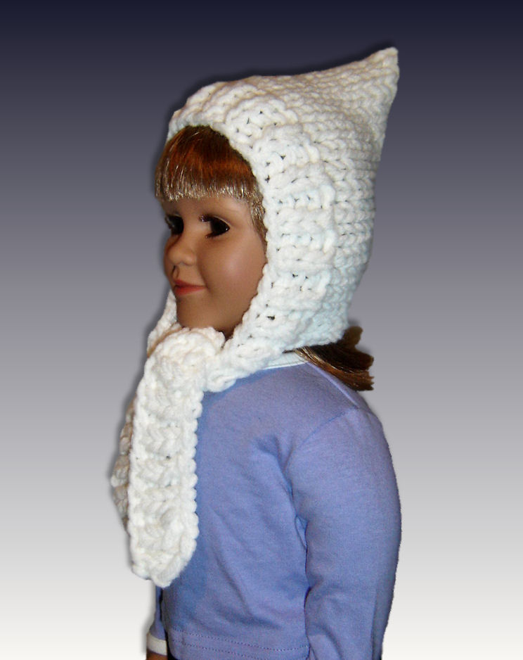 PDF Knitting Pattern, Pixie Hat, Scarf Combo, My Twinn. 23 inch doll ...