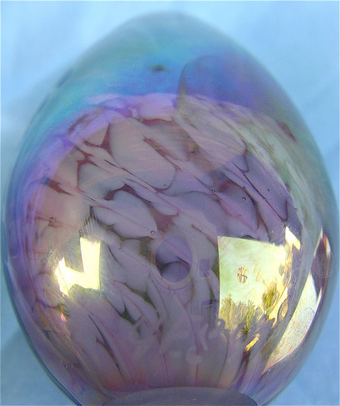 Vintage GES Egg Figurine Pink Crystal Glass Paperweight Glass Eye ...