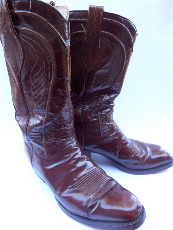 Vintage Burgundy Mens Cowboy Boots Maroon Cowboy Mens Boots Vintage Dan ...