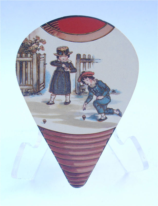 Vintage Wooden Spinning Top Miniature Wood Top Striped Glazed Mini ...