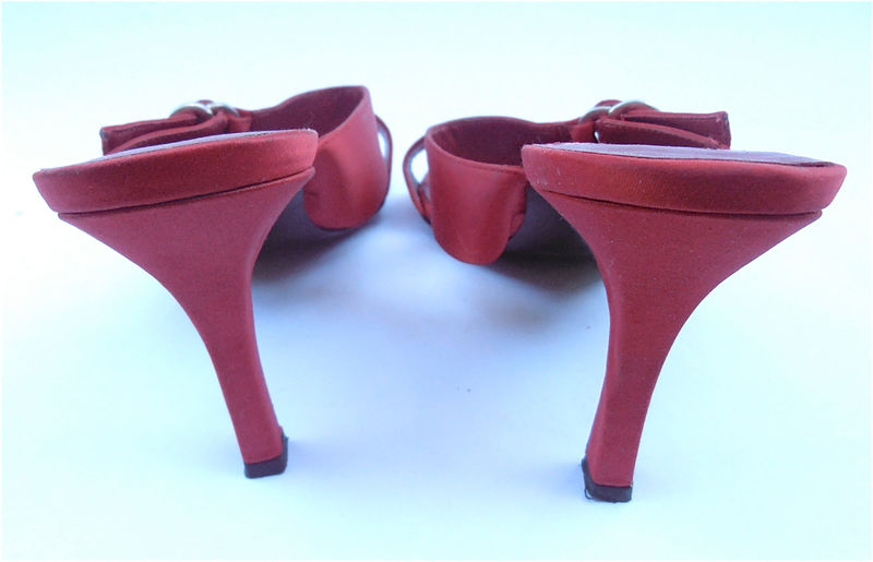 Vintage Red Satin Shoes Vintage Red High Heels Vintage Red Shoes ...