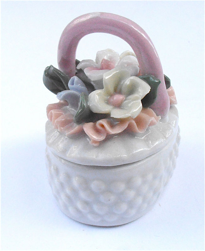 Vintage Pastel Flower Porcelain Box Pink Flower Box Vintage Pastel ...