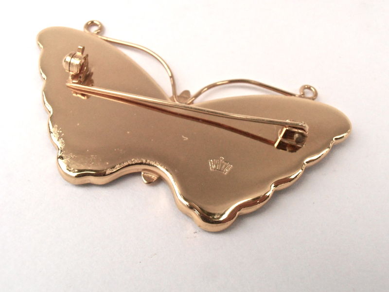 Vintage Butterfly Amita Damascene Brooch Matte Black Pin Gold Tone ...