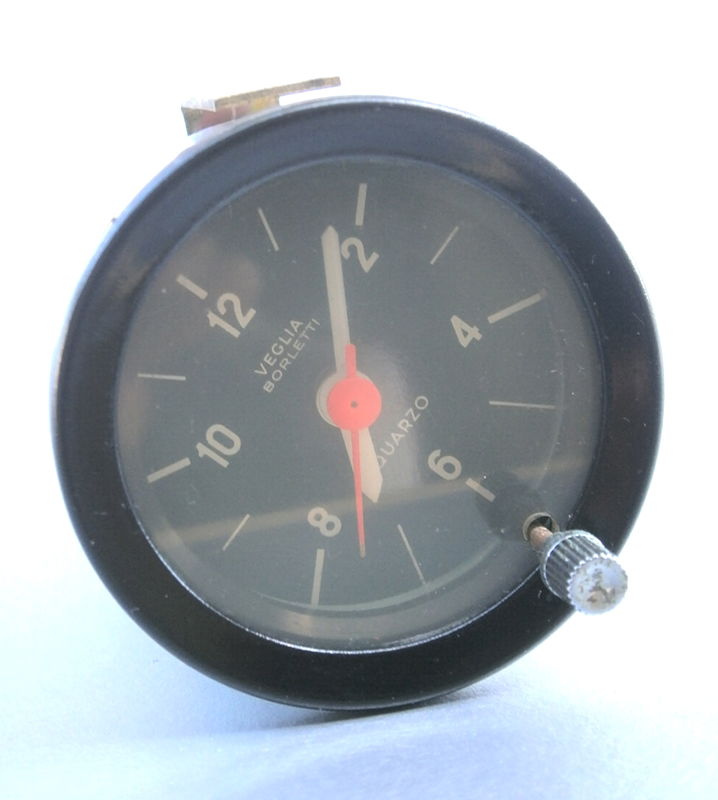 Vintage 60s 70s Ferrari Clock Dashboard Round 12 Volt Veglia Borletti ...