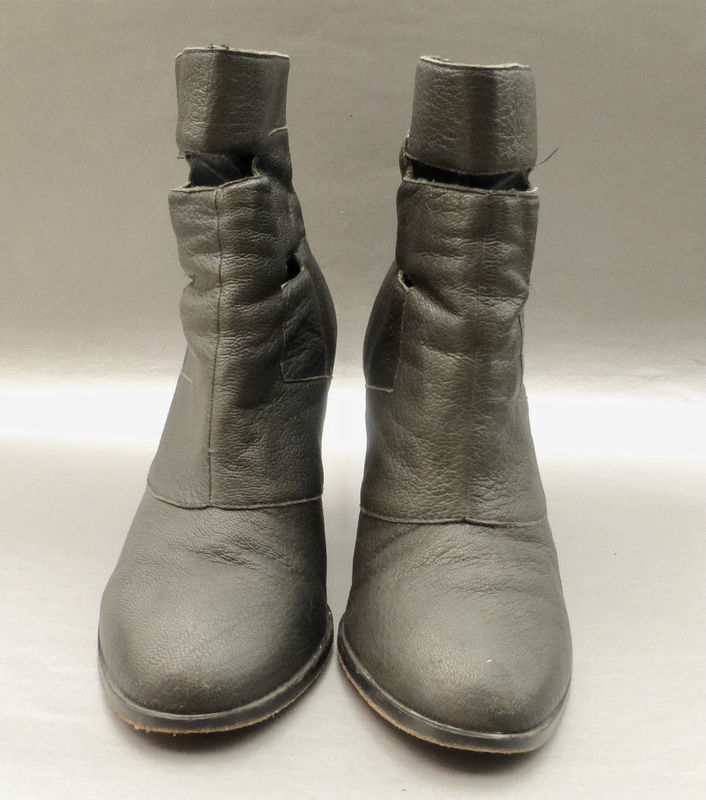 Grayish Black Leather Boots Colonial Madness LD Tuttle Cutout Above ...