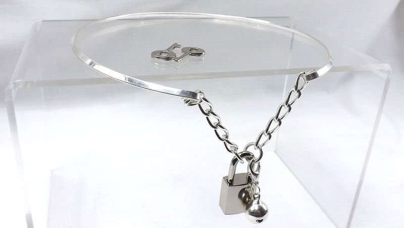 Locking Day Collar Bdsm Metal Band collar lock and key wire collar ...