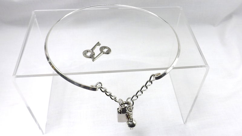 Locking Day Collar Bdsm Metal Band collar lock and key wire collar ...