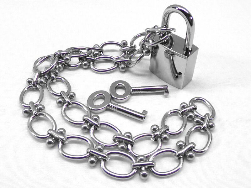 Barbell link stainless steel chain with working lock and two keys ...
