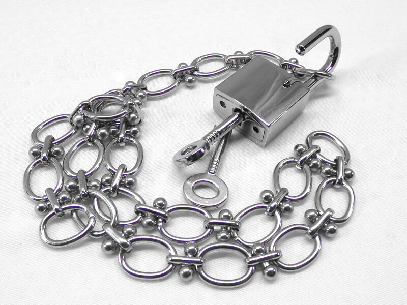 Barbell link stainless steel chain with working lock and two keys ...