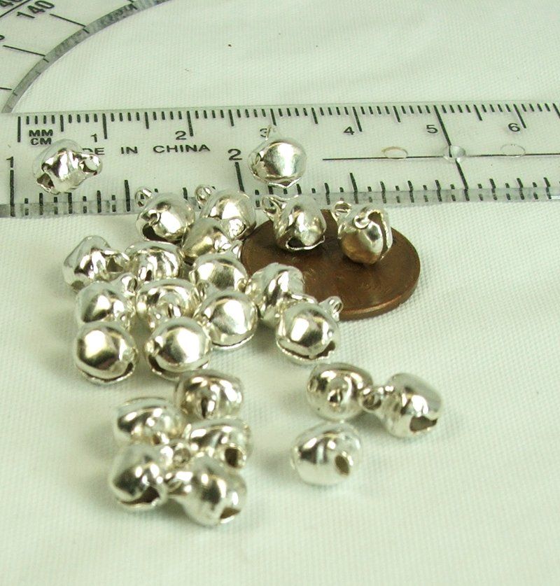 6mm silver jingle bells 25 pieces tiny bells for crafts and jewelry ...