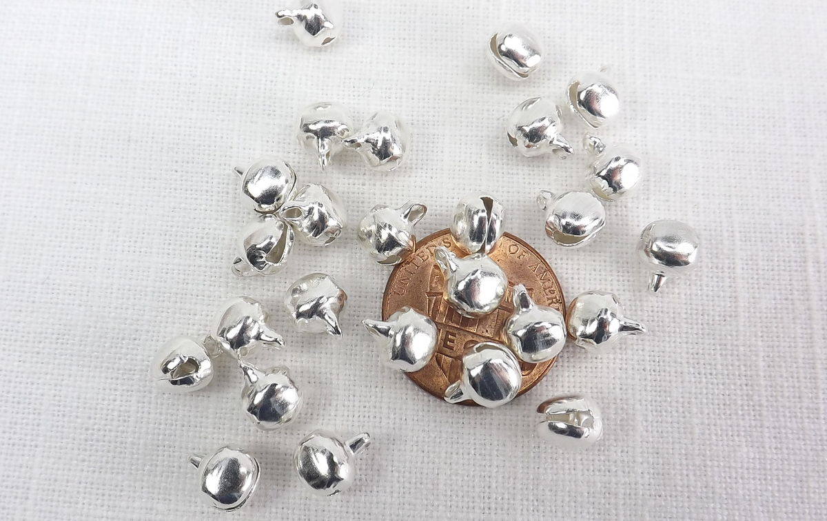 Tiny Bells 500 pieces 6mm Silver Plated Steel Jewelry Craft Supply ...