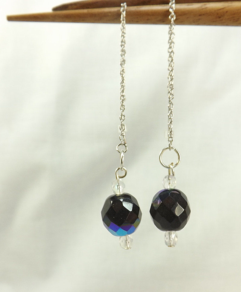 Threader Earrings Womens Jewelry Chain Earrings Dangle Earrings Black ...