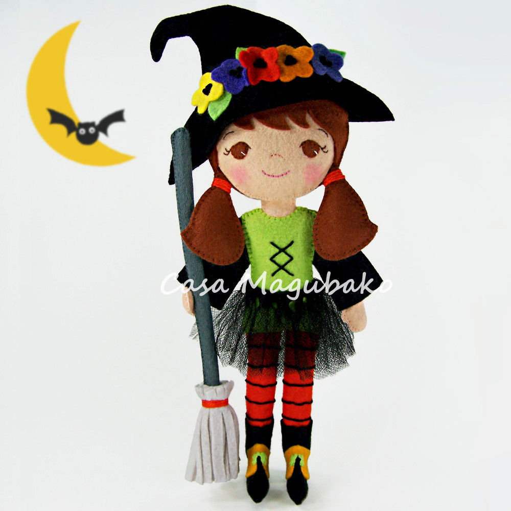 Felt Witch Doll Sewing Digital Pattern - PDF File Tutorial - DIY ...