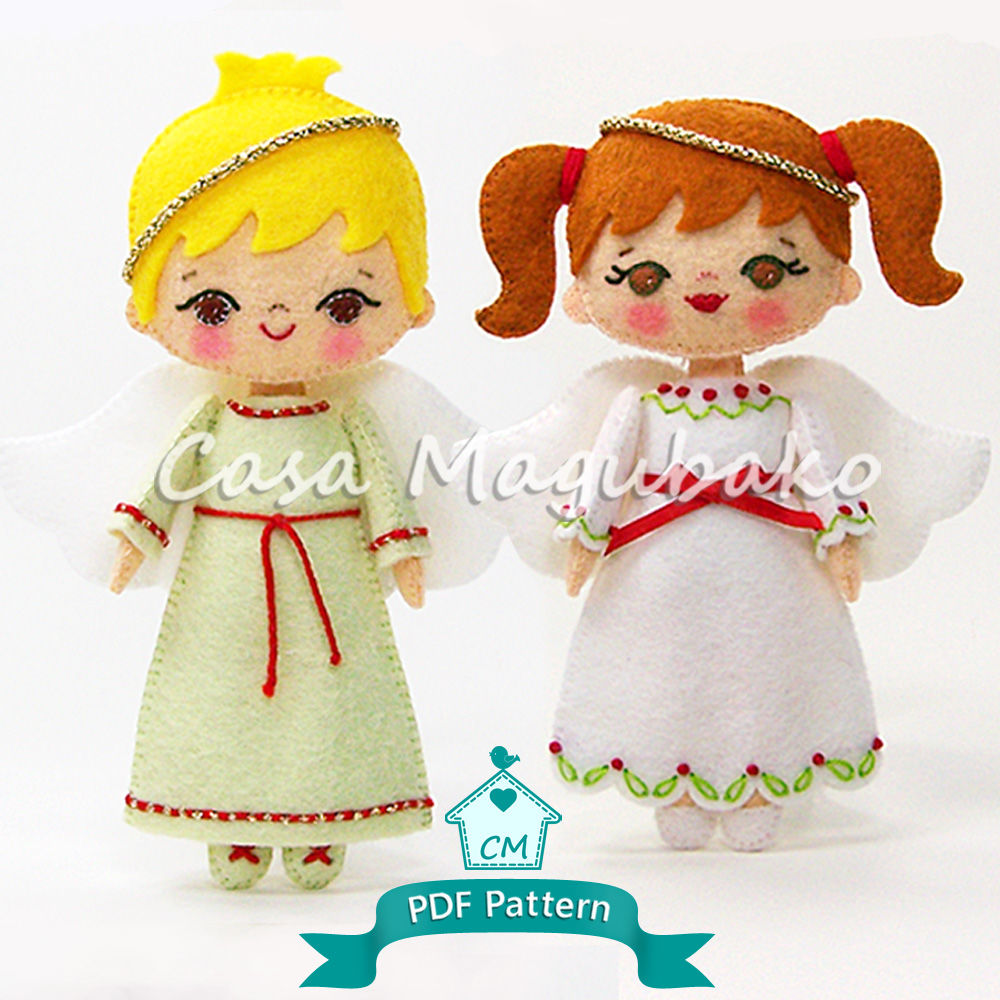 Angel Doll Ornament Digital Pattern – Hand Stitched Felt Ornament - PDF ...