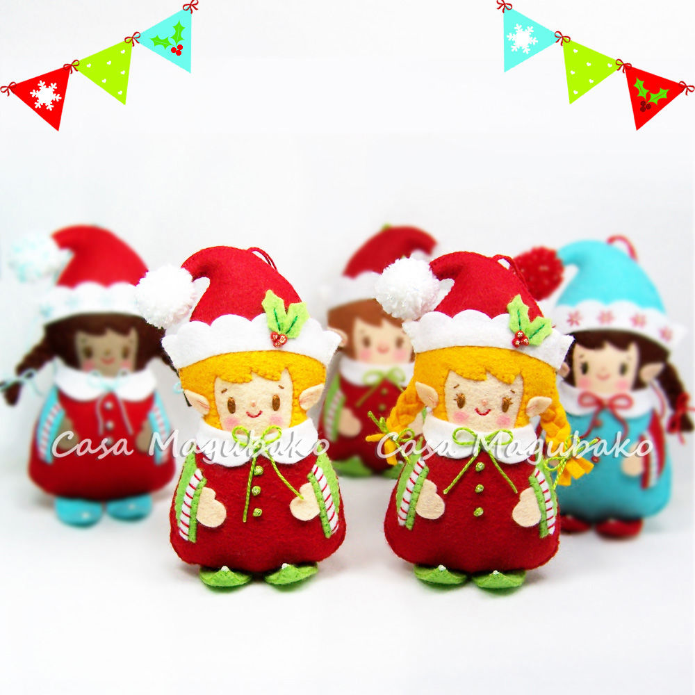 Felt Elf Ornaments - Sewing Pattern - Elf Boy & Elf Girl - PDF File ...