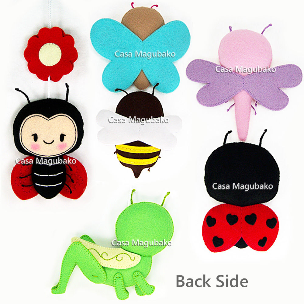 PDF Felt Pattern - Bug Collection: Ladybug, Dragonfly, Bee, Butterfly ...