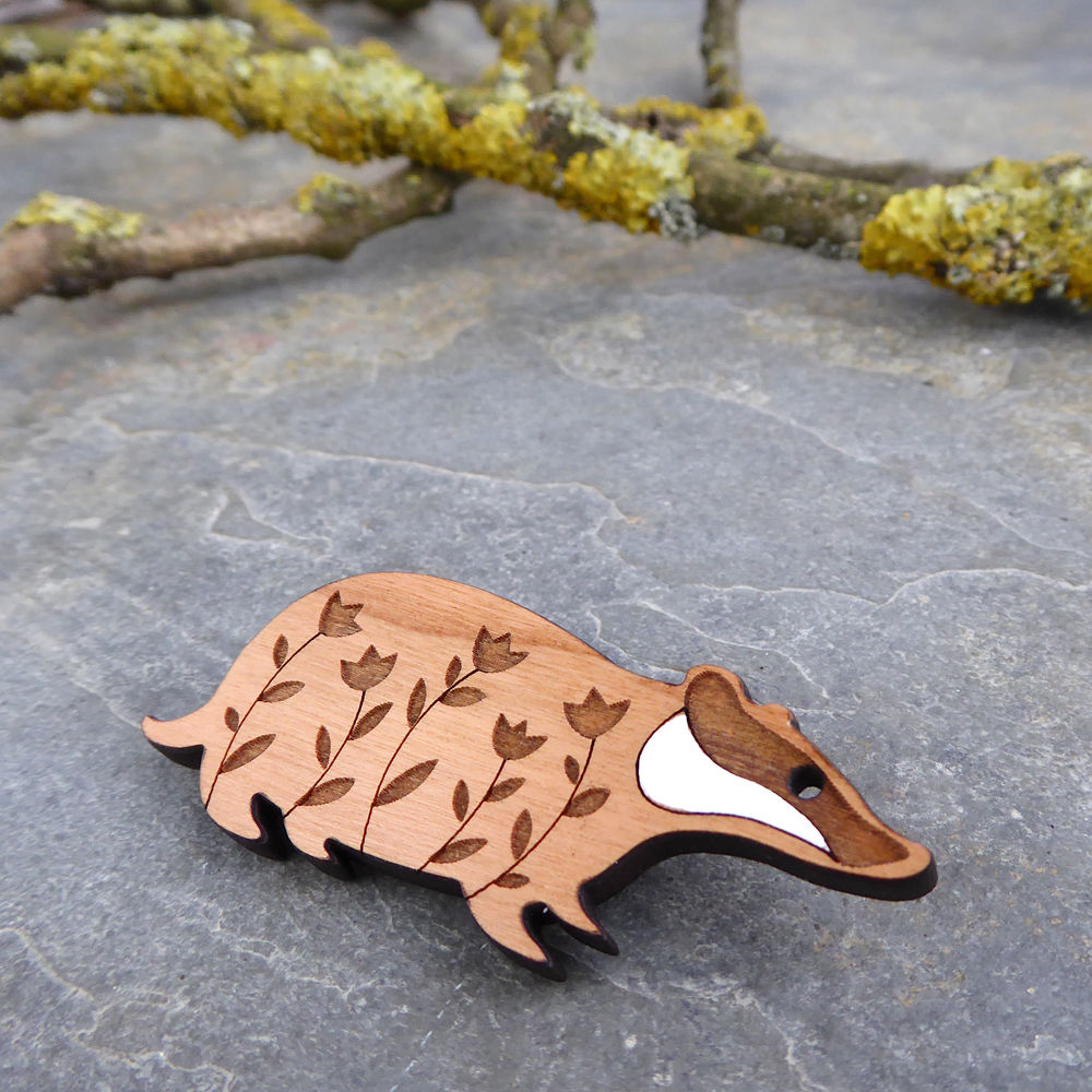 Badger Brooch - shark alley