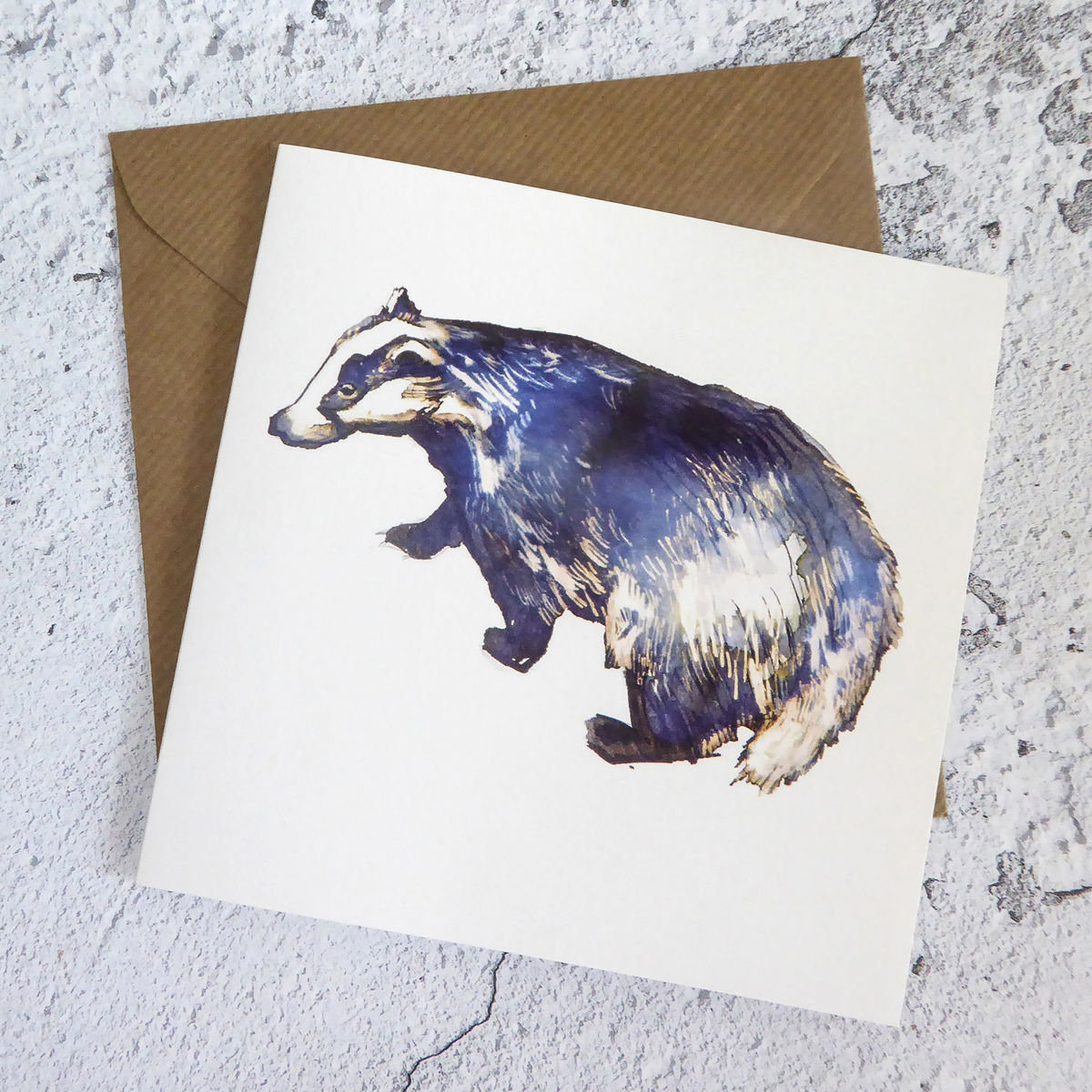 Badger Greetings Card - shark alley