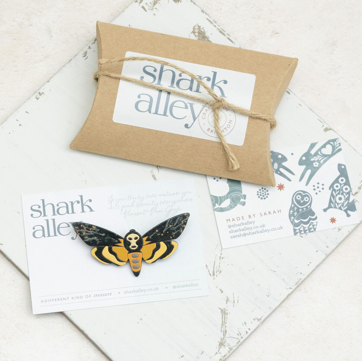 Death's Head Hawk Moth Brooch - shark alley