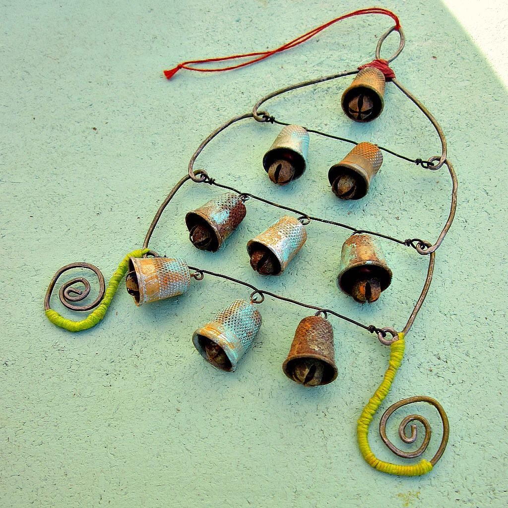 Rustic Wire Chime Sculpture with Thimble Bells: Vestibule - Created by ...