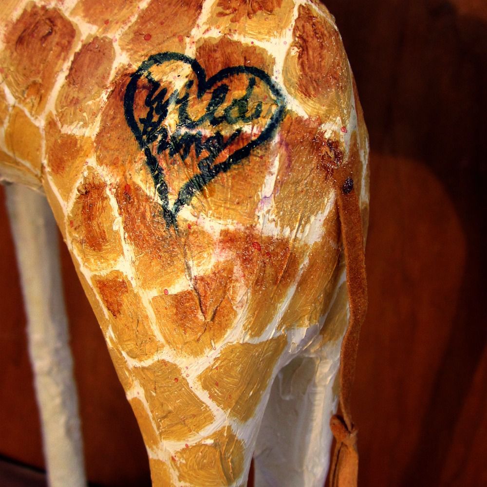 Giraffe Figurine, Paper Mache Recycled Art Toy Sculpture: Cecile ...