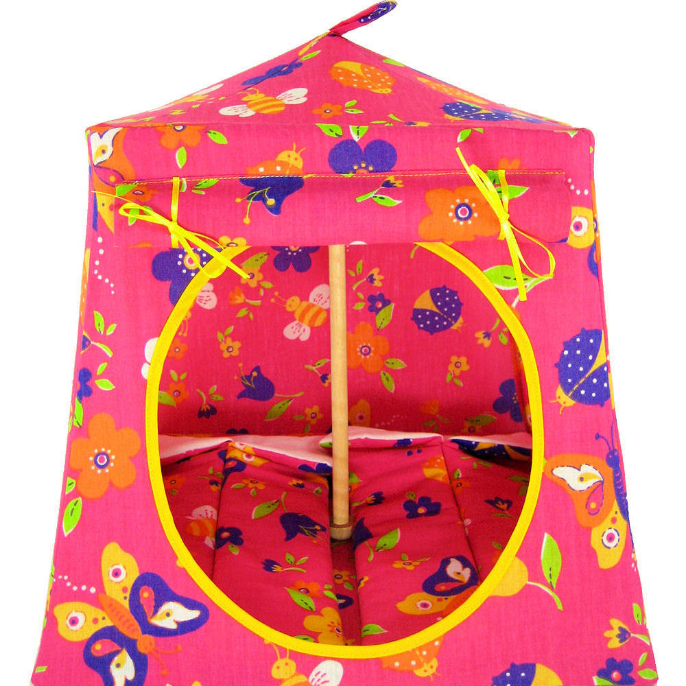 Pink Toy Play Pop Up Tent, 2 Sleeping Bags, Flower and Butterfly Print ...
