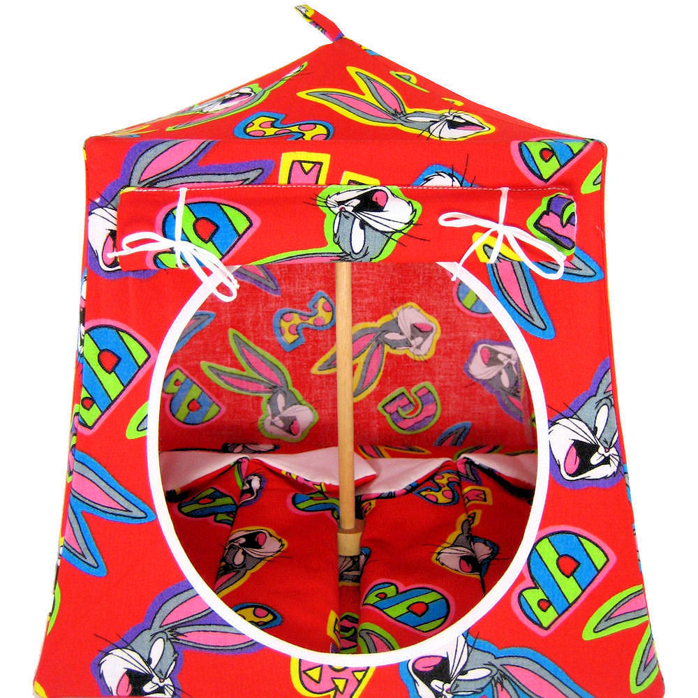 Red Toy Play Pop Up Tent, 2 Sleeping Bags, Bugs Bunny Print Fabric for ...