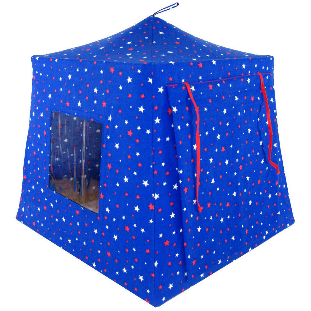 Royal Blue Toy Play Pop Up Tent, 2 Sleeping Bags, Star Print Fabric for ...