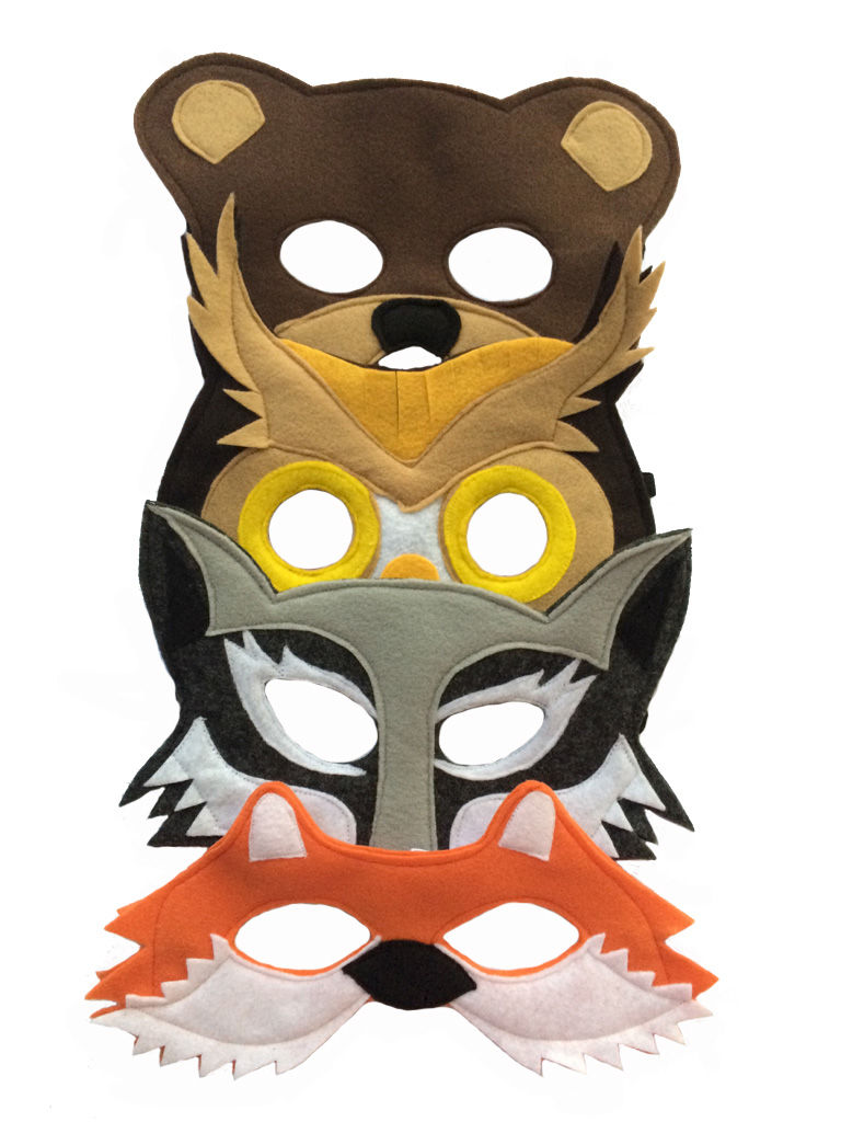 Children's Woodland Animals Felt Mask Combo Set of 4 Masks - Magical Attic