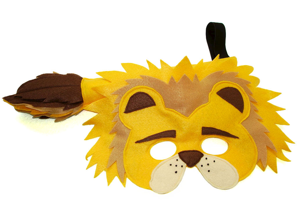 Children's Safari Animal LIONS Felt Mask Tail and Paws Costume Set ...
