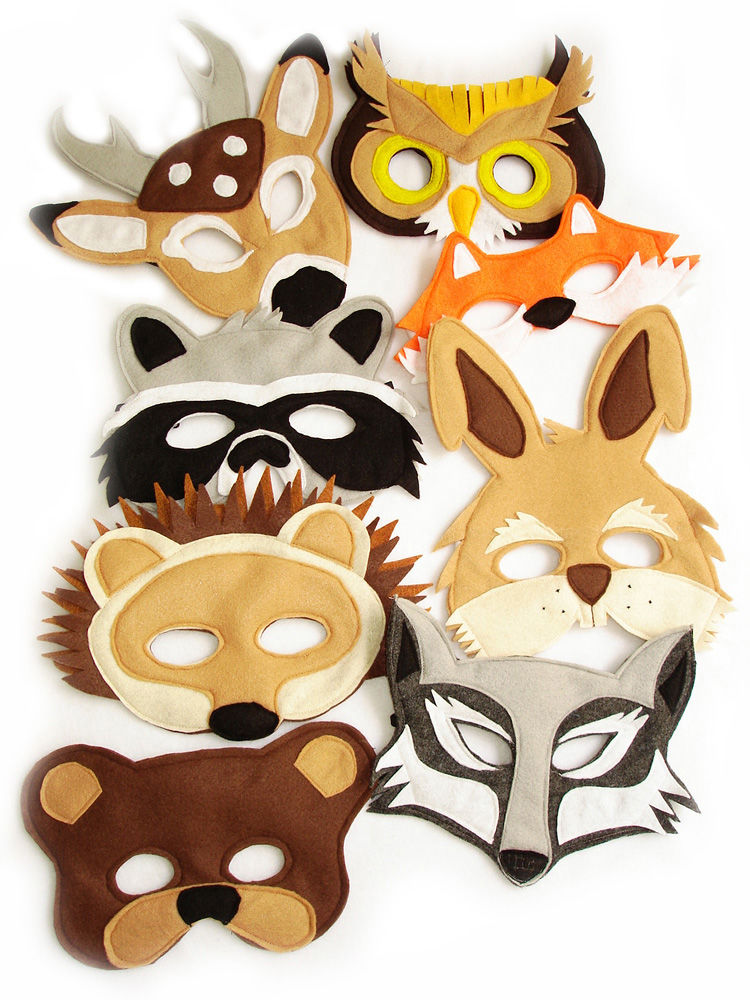 Children's Woodland Animals Felt Mask Super Combo of 8 Masks - Magical ...