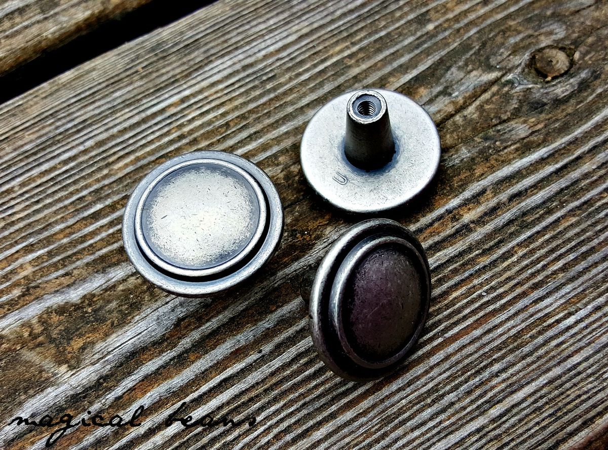 Vintage Antiqued Silver Single Ring Furniture + Cabinet Knobs - Magical ...