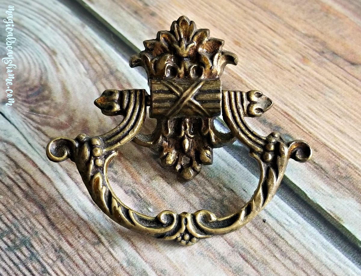 Vintage Keeler Brass Co Victorian Antiqued Brass Ring Pull - Magical ...