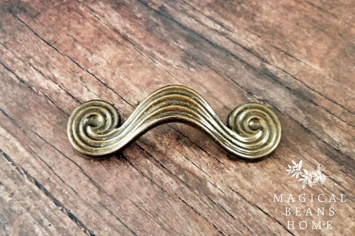 Vintage Mid Century Modern Large Antiqued Gold Groovy Spiral Swirl ...