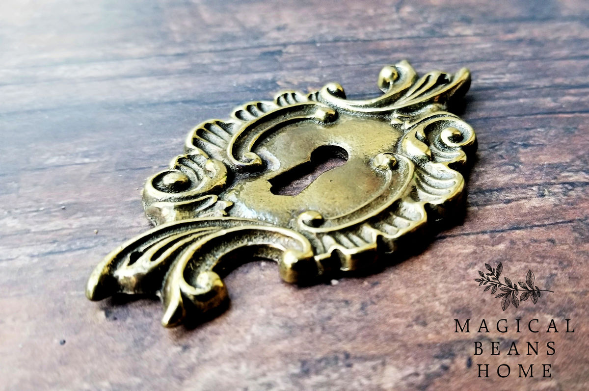 Antique Keeler Brass Co French Provincial Gold Skeleton Keyhole ...