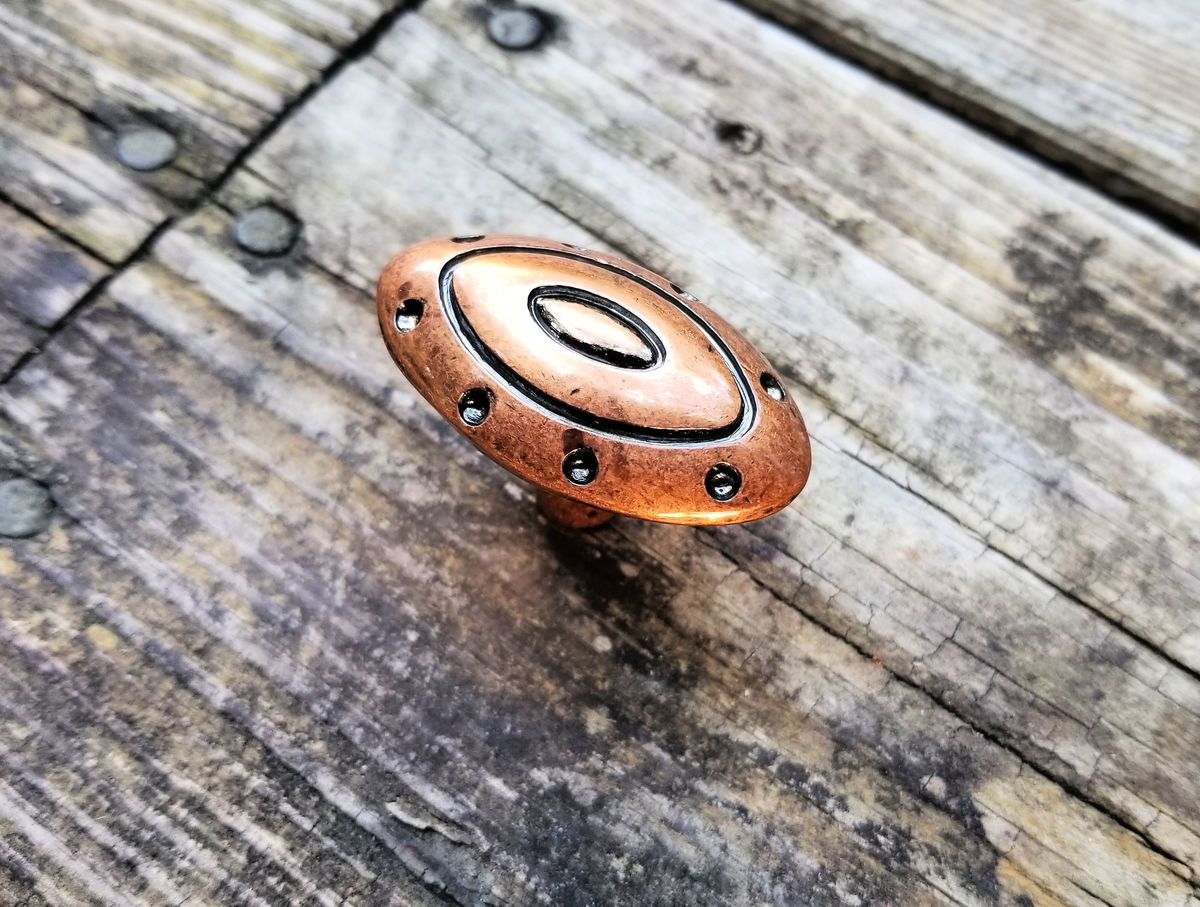 Decorative Oval Copper & Black "Southwest" Style Furniture Knobs ...